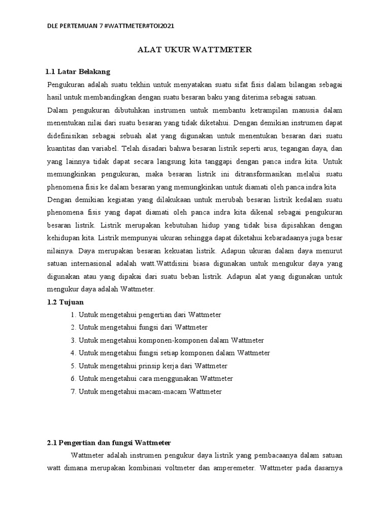 Dle-Alat Ukur Wattmeter | PDF