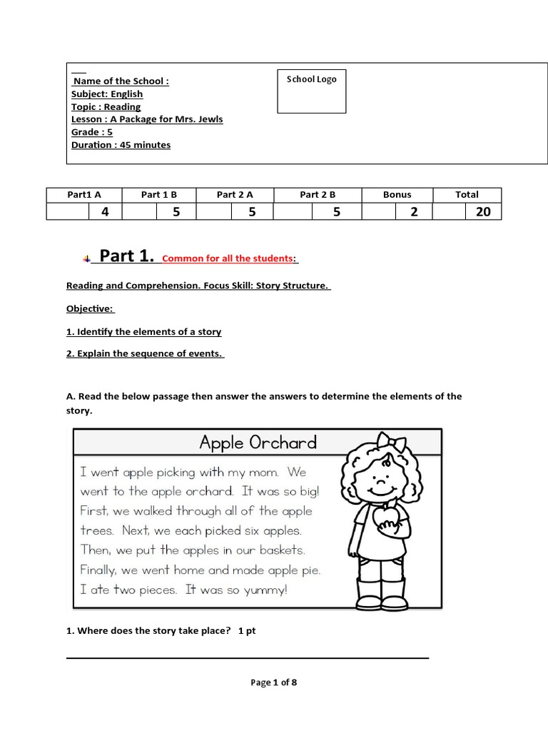 Summative Assessment A PAckage For Mrs. Jewls | PDF | Reading ...