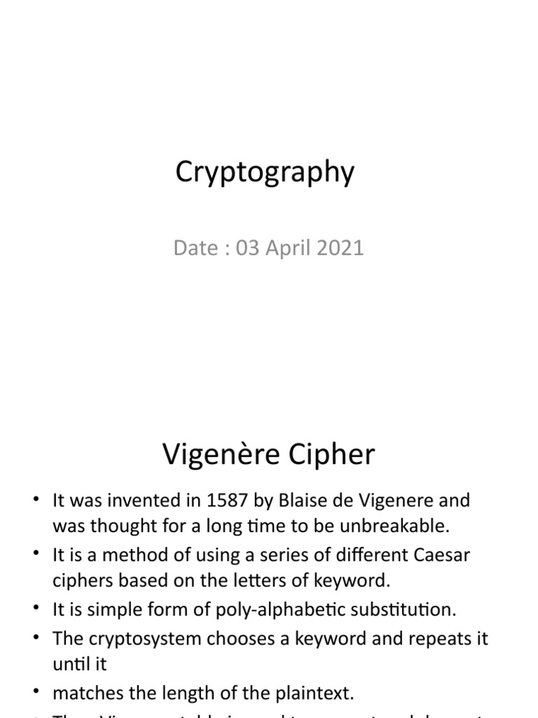 Vignere Solved Example | PDF | Military Communications | Cryptography