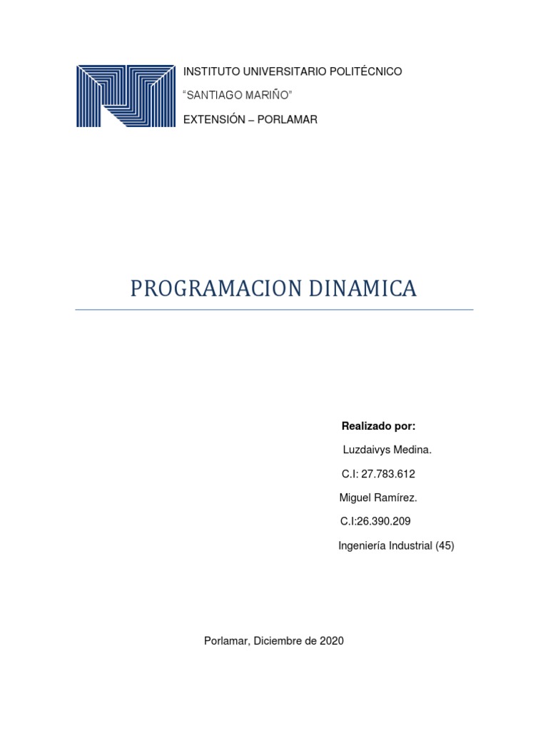 Programacion Dinamica | PDF | Negocios Programacion Dinamica | PDF | Negocios