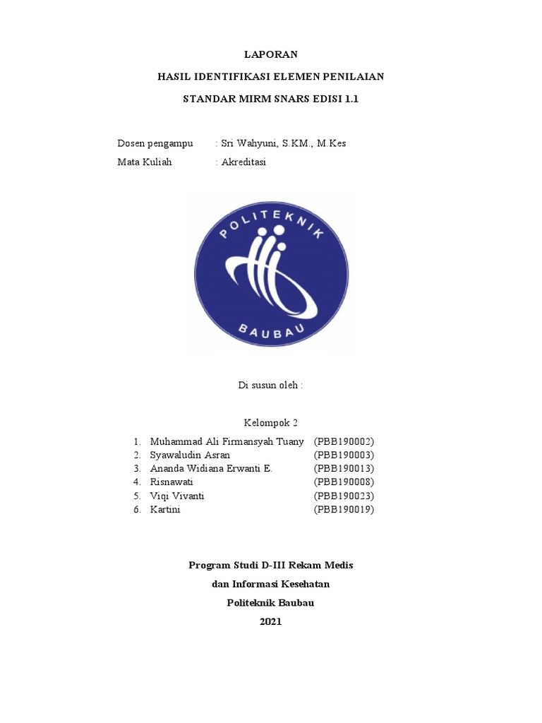 Kel. 2 - Laporan Identifikasi Ep Mirm Snars I.I | PDF