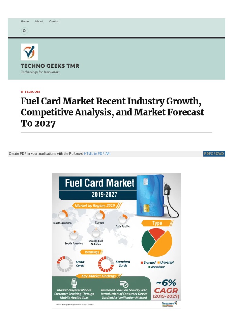 Fuel Card Market: Industry in Depth Research, Advancements, Statistics ...