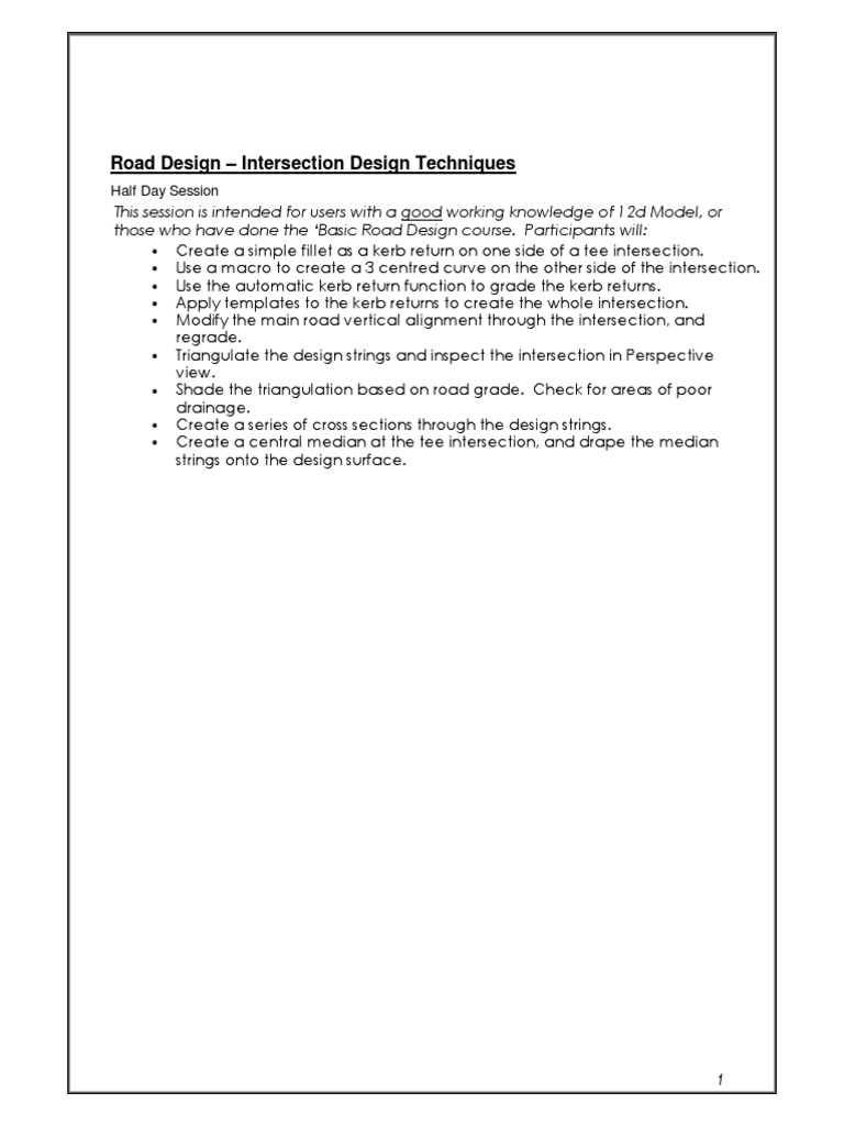 Advanced Road Design - Intersection Design | PDF | Art | Computers