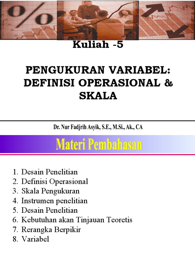 Pengukuran Variabel (Definisi Operasional Dan Skala) | PDF