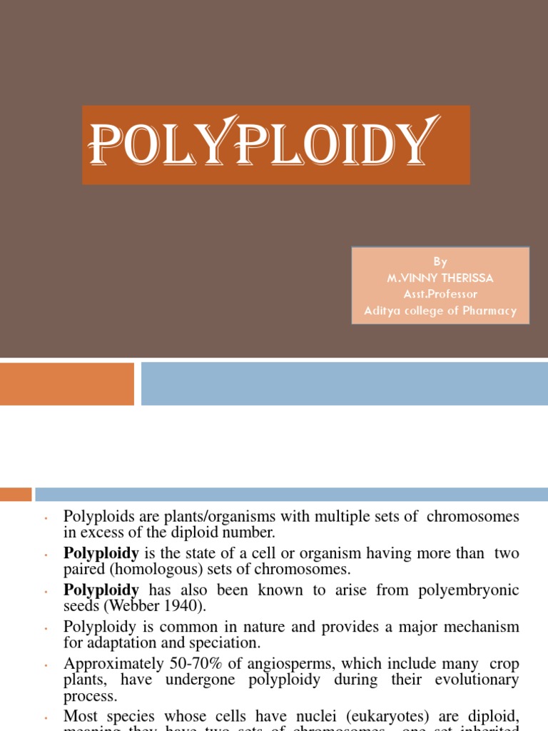 Polyploidy: Mechanisms, Types and Applications in Plant Breeding | PDF ...