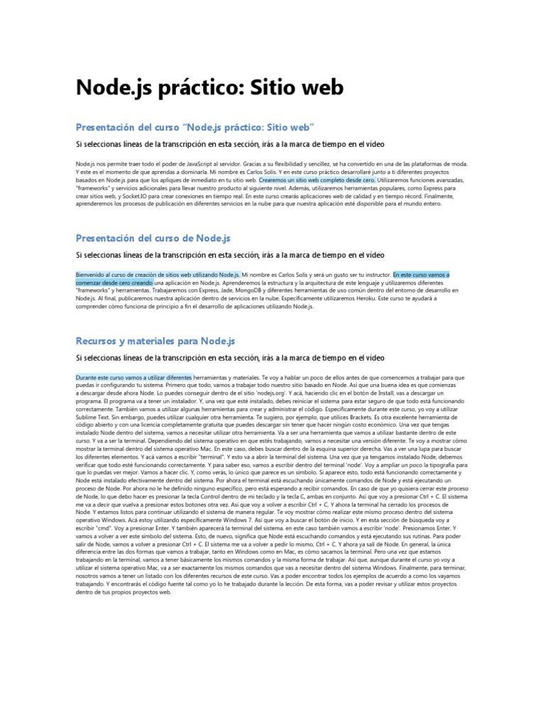 Node - Js Práctico Sitio Web | PDF | Interfaz de línea de comando | Red mundial