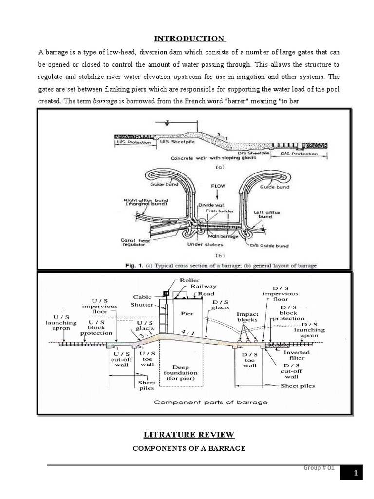 Components of A Barrage | PDF | River | Levee