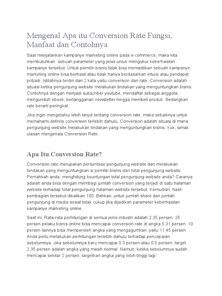 Conversion Rate | PDF