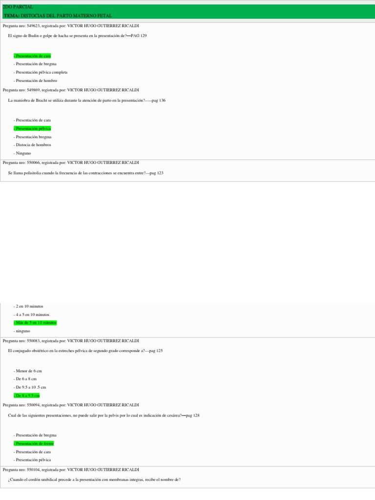 2do Parcial | PDF | Periodo posparto | Parto