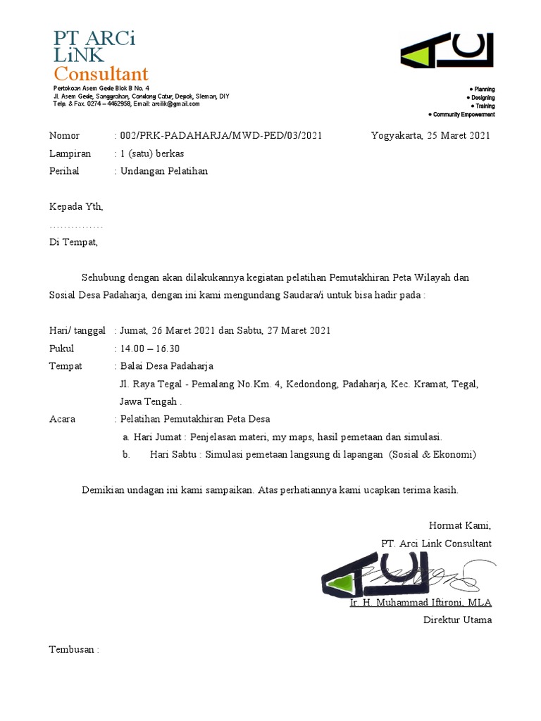 Contoh Surat Undangan Pelatihan - Edited | PDF