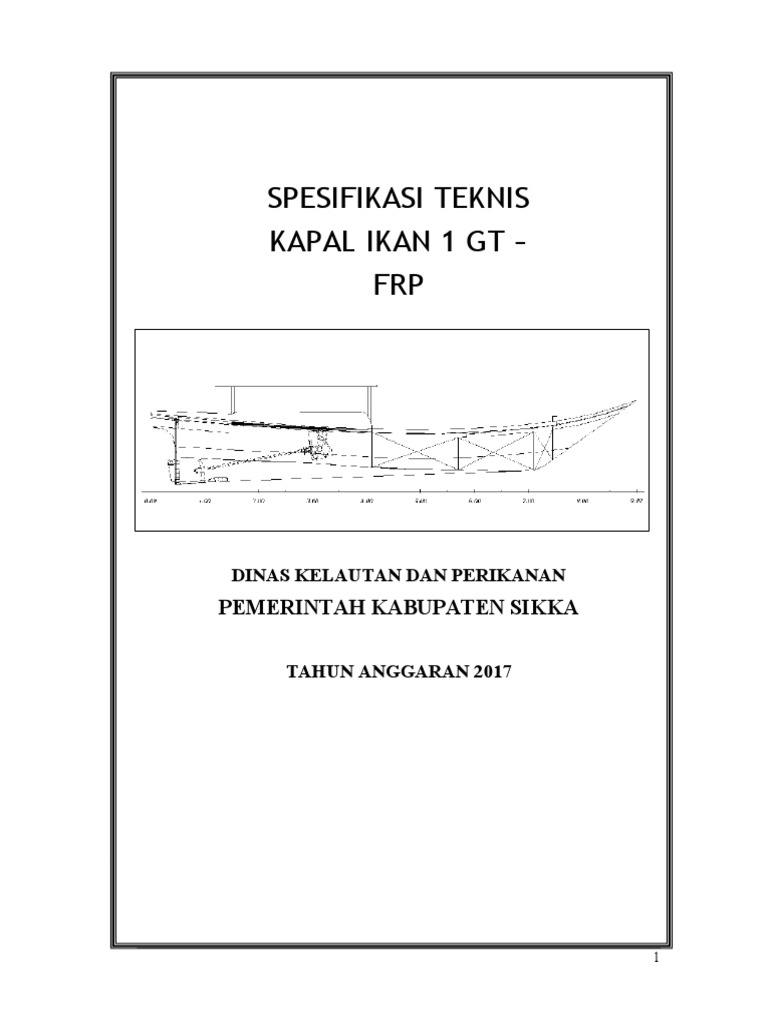 Spesifikasi Teknis Kapal Ikan 1 GT FRP | PDF | Sains & Matematika ...