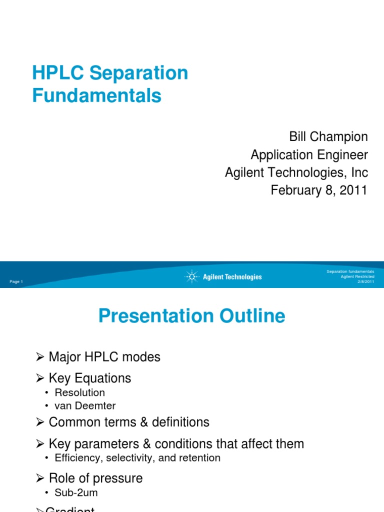 HPLC Separation Fundamentals - 020811 | PDF | Chromatography | High ...