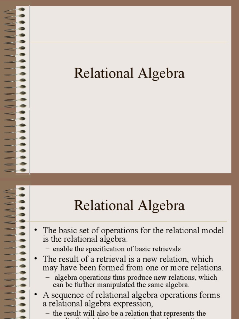 Lec # 15,16 - Relational Algebra | PDF | Relational Database | Set (Mathematics)