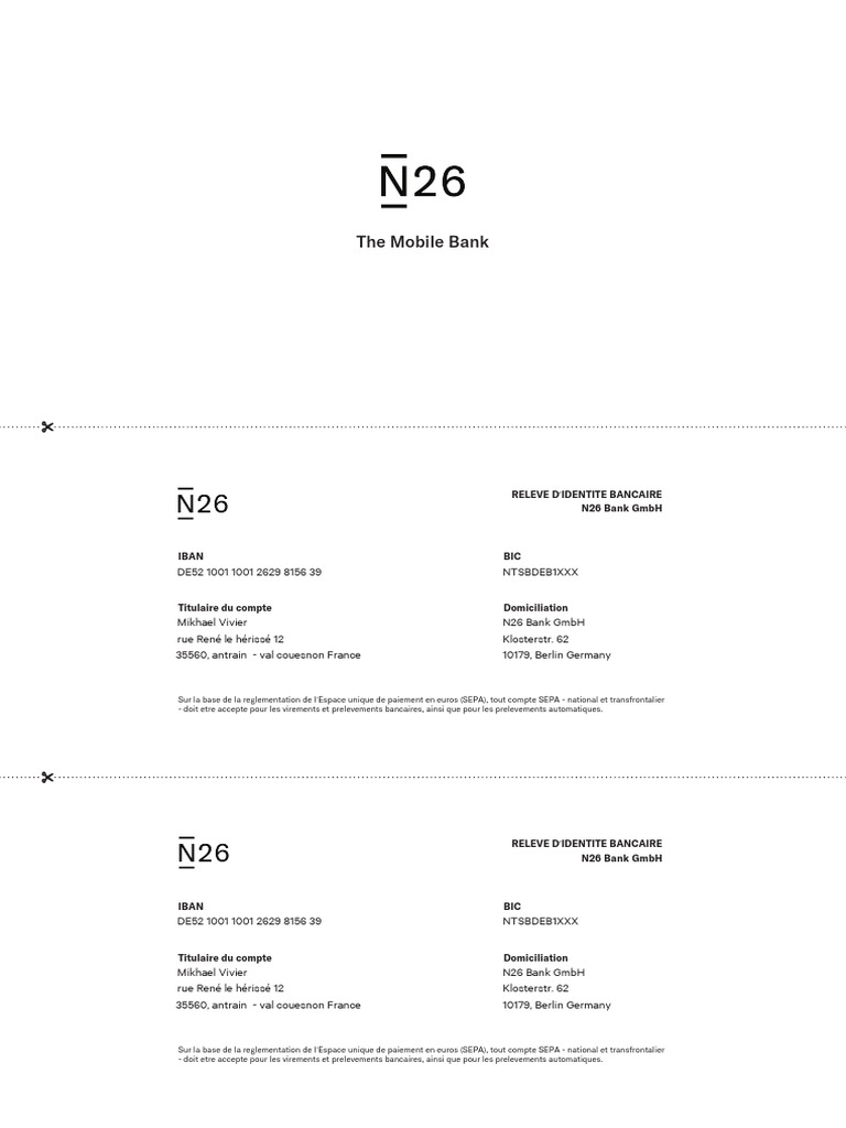 n26 Statements Bank Identity | PDF