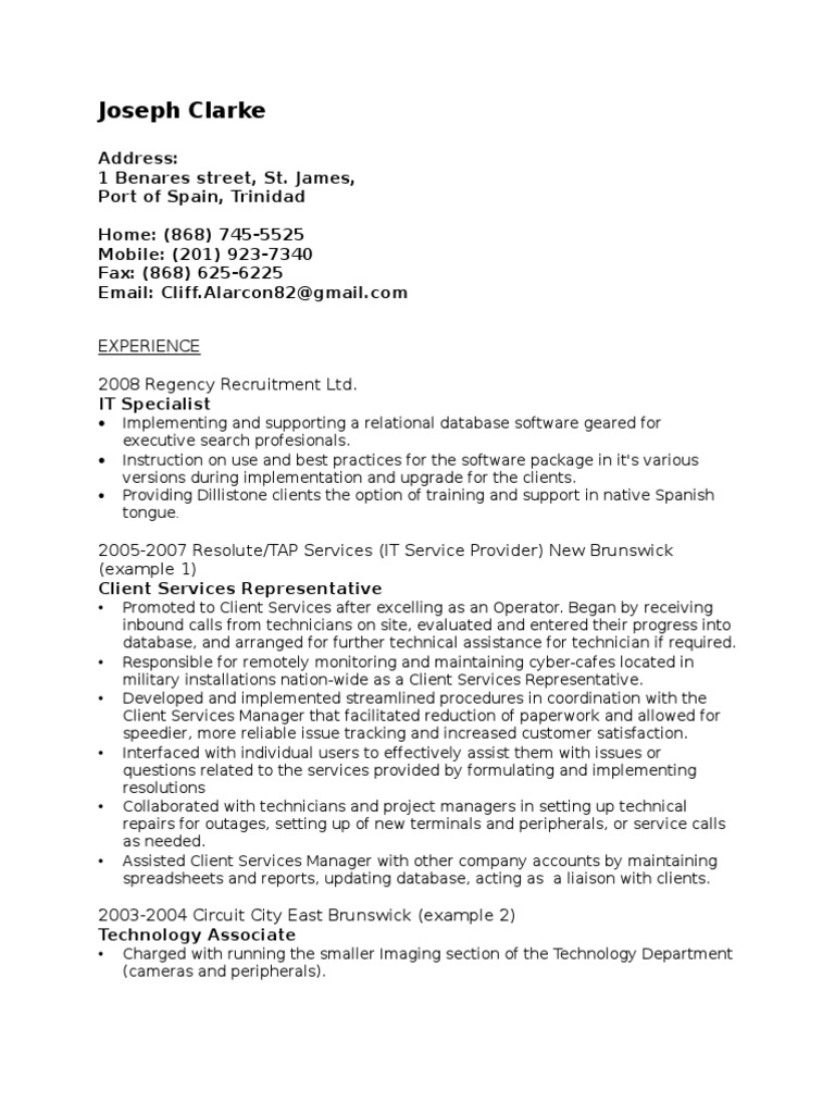 Sample Resume Formatting | Download Free PDF | Databases | Application Software