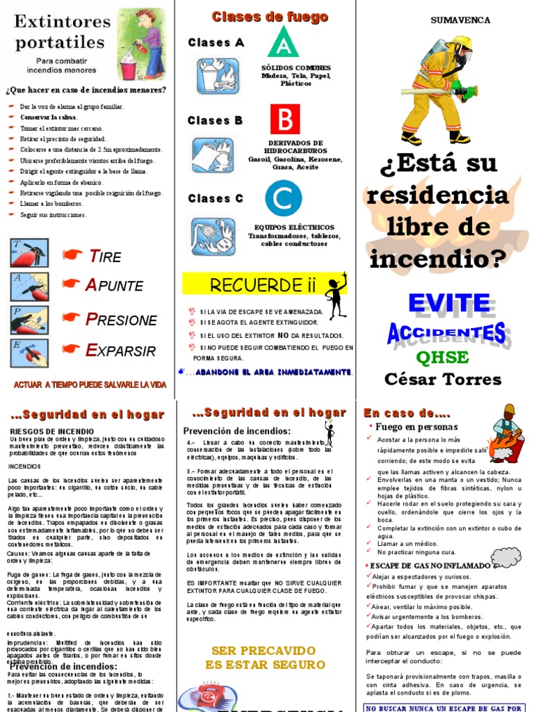 Triptico Fuego | PDF | Incendios | Energía y recursos