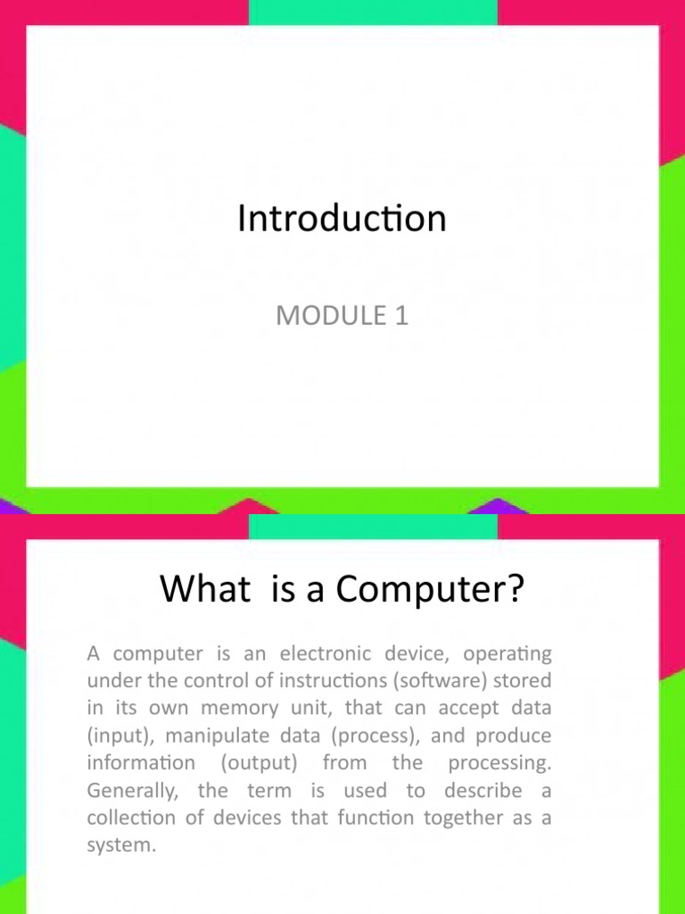 Introduction To Computers | PDF | Computer Data Storage | Input/Output