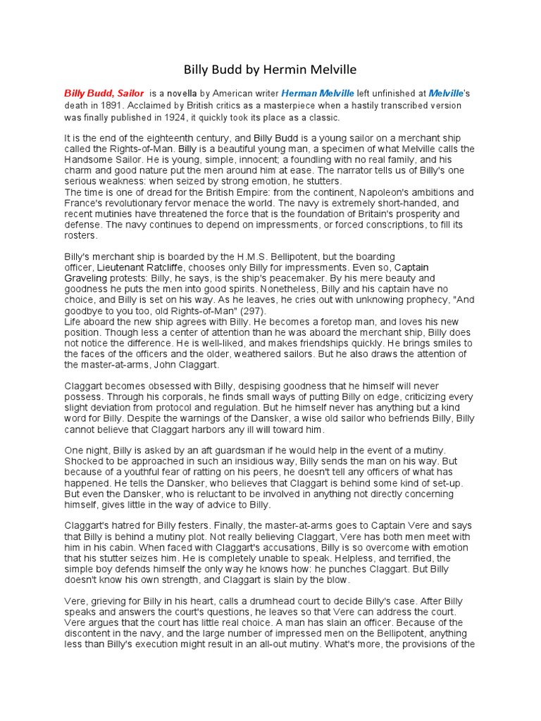 Billy Budd by Hermin Melville | PDF | Violence