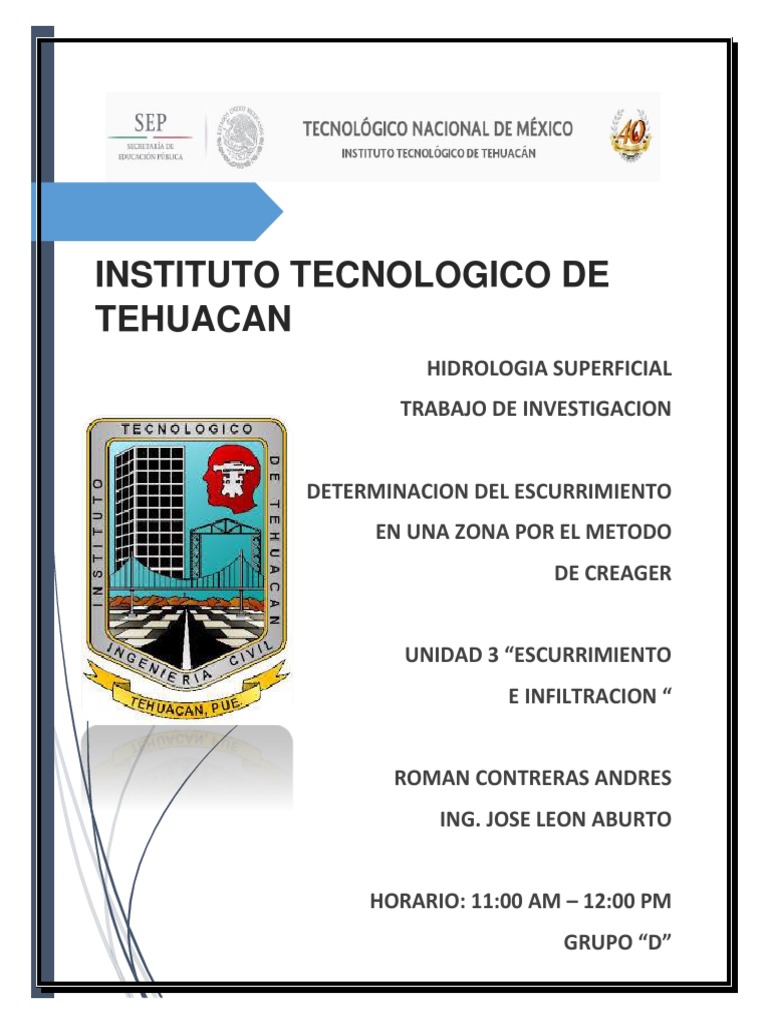 Metodo de Creager | PDF | Escorrentía superficial | Precipitación