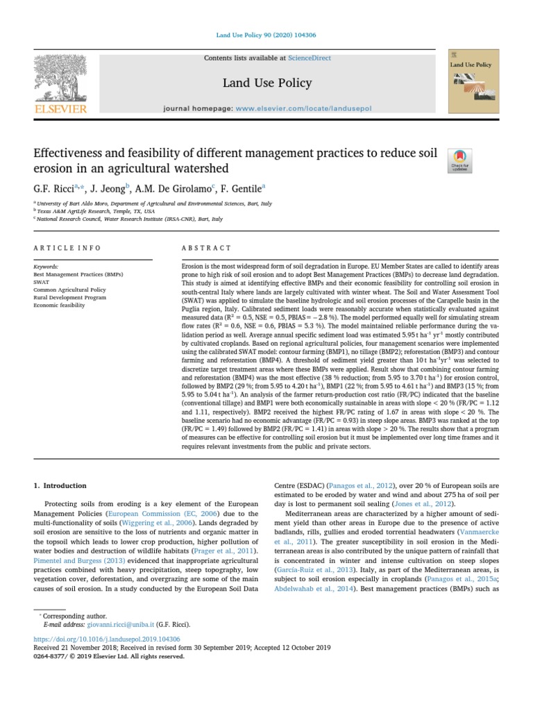 Land Use Policy: A B C A | PDF | Agriculture | Tillage