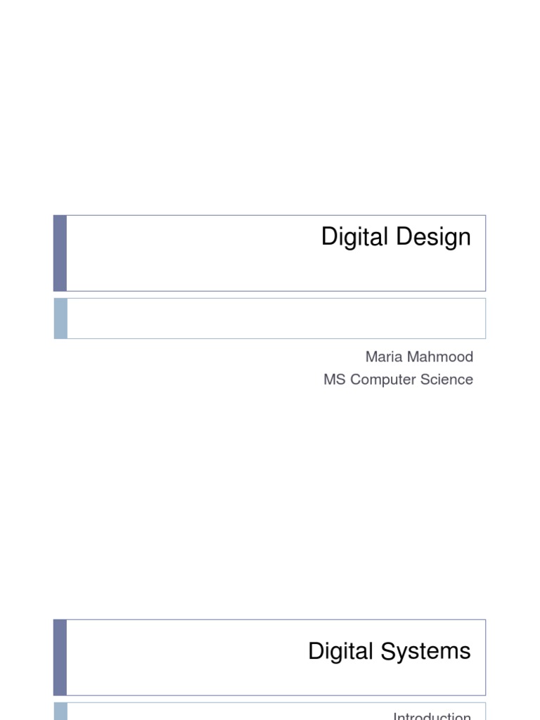Digital Logic Design 5th Edition Chap 1 Notes | PDF | Digital ...