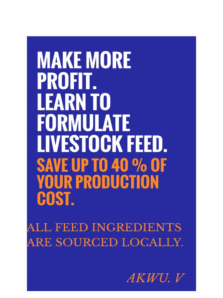 Livestock Feed Formulation Using Locally Sourc | PDF | Soybean | Animal ...