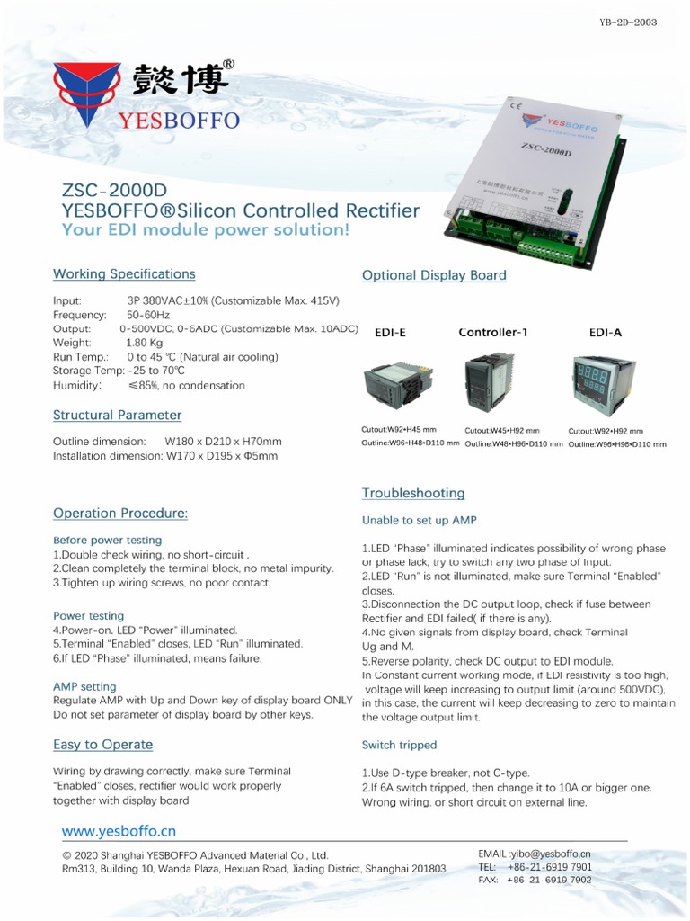 ZSC-2000D EN v2003 | PDF