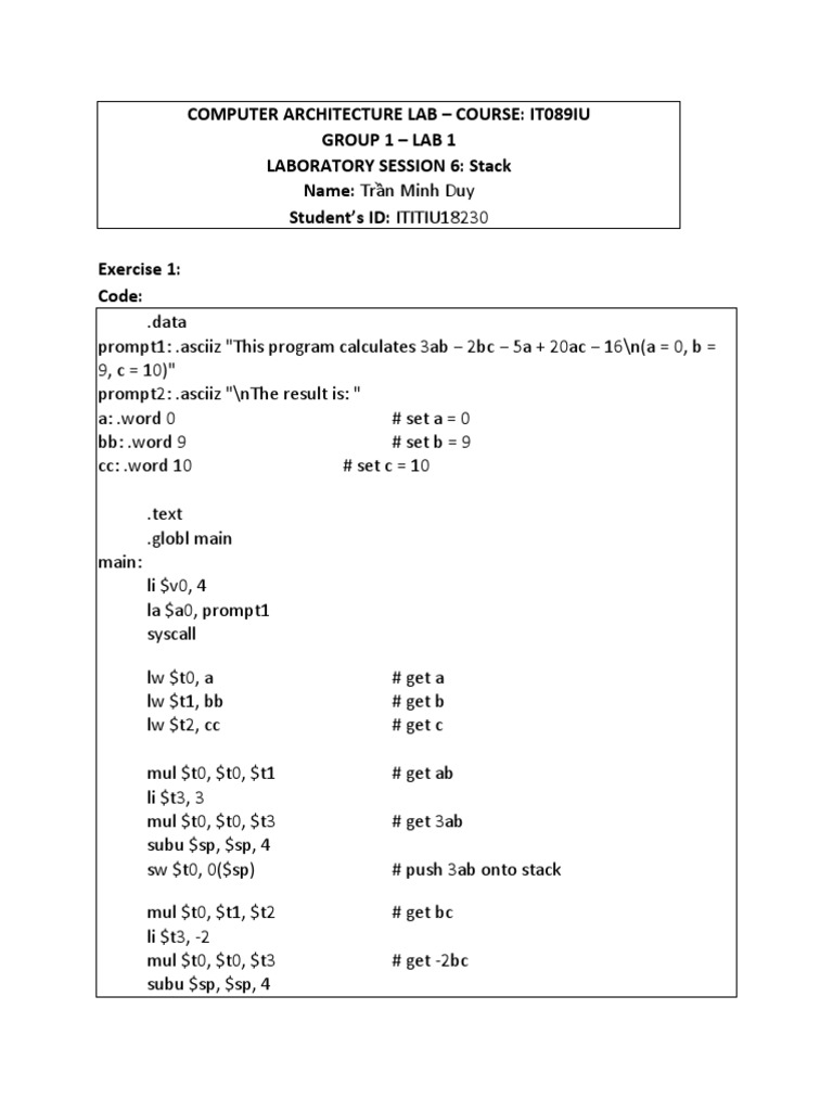 Lab6 Submit | PDF | String (Computer Science) | Computer Architecture
