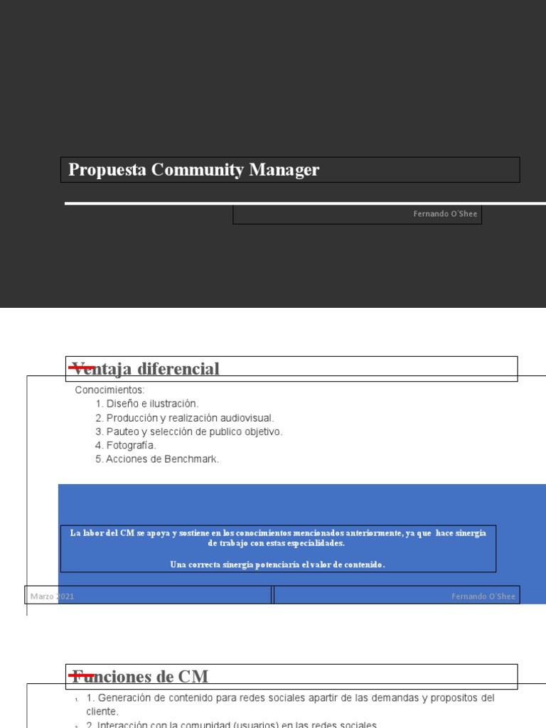 Propuesta de Community Manager 2021 | PDF | Servicio de redes sociales ...