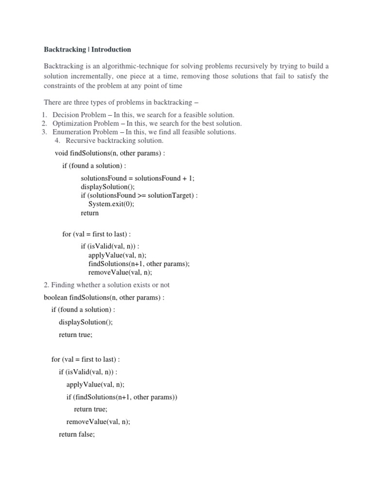 Backtracking - Introduction | PDF | Applied Mathematics | Theoretical Computer Science