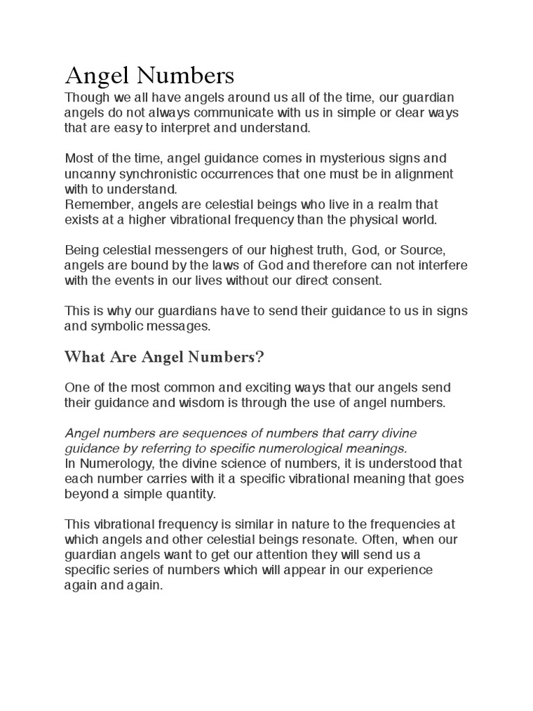 What Are Angel Numbers? | PDF | Synchronicity | Angel