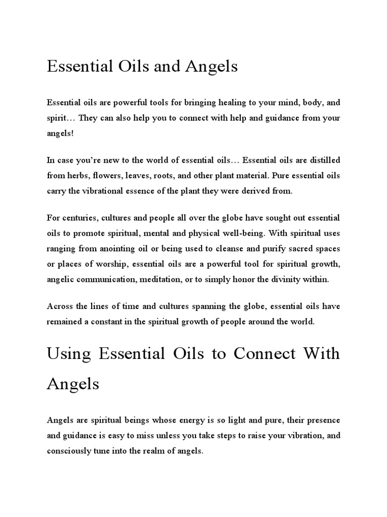Angels With Oils | PDF | Essential Oil | Meditation