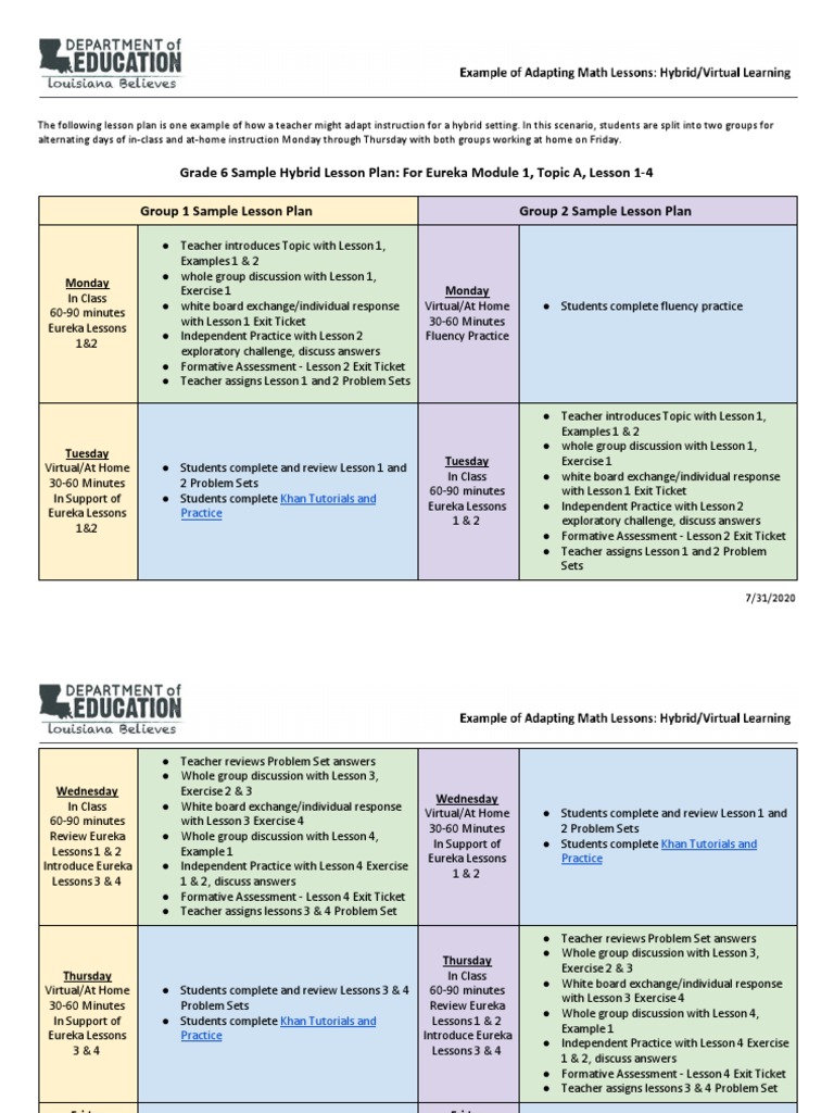 Grade 6 Hybrid Math Lesson Plan | PDF | Lesson Plan | Applied Psychology