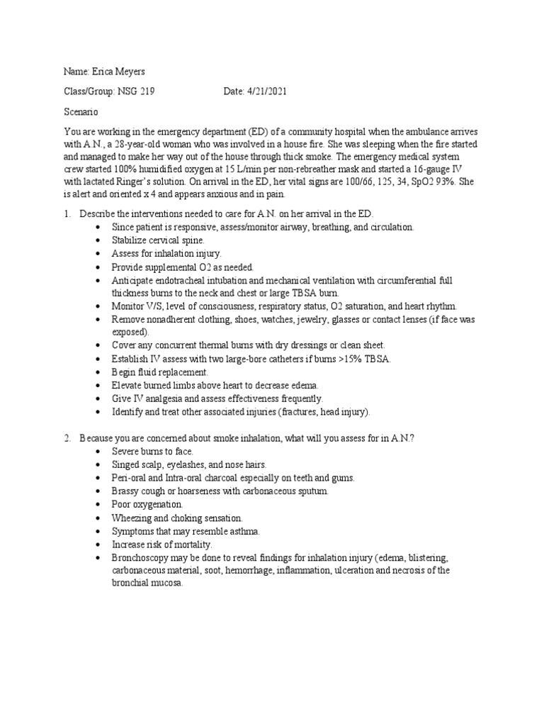 Acute Burns Case Study | PDF | Burn | Physiology