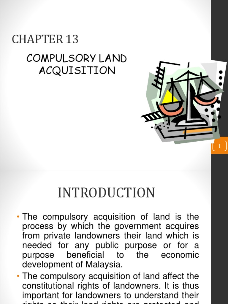 CHAPTER 13 - STUDENT ONLINE COMPULSORY LAND ACQUISITION - PPTX Noraida ...