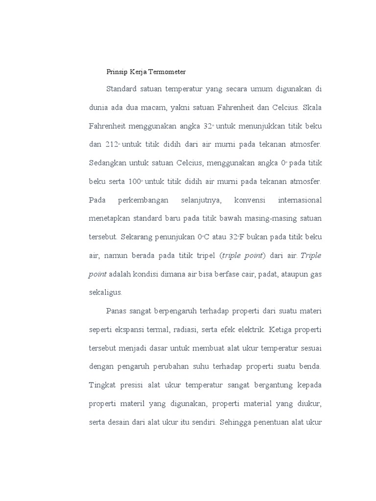 Prinsip Kerja Termometer | PDF