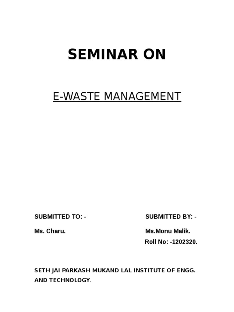 E Waste | PDF | Electronic Waste | Recycling