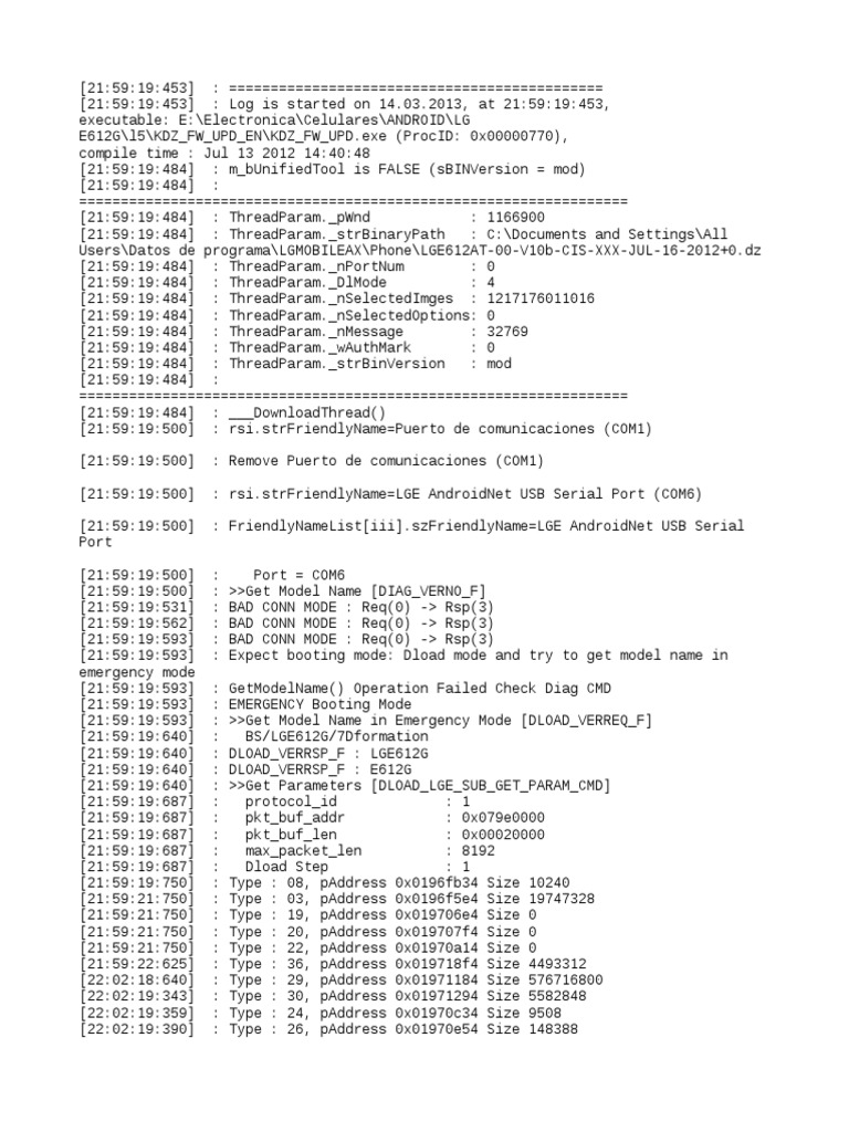 KDZ FW UPD Log | PDF | Information Age | Office Equipment