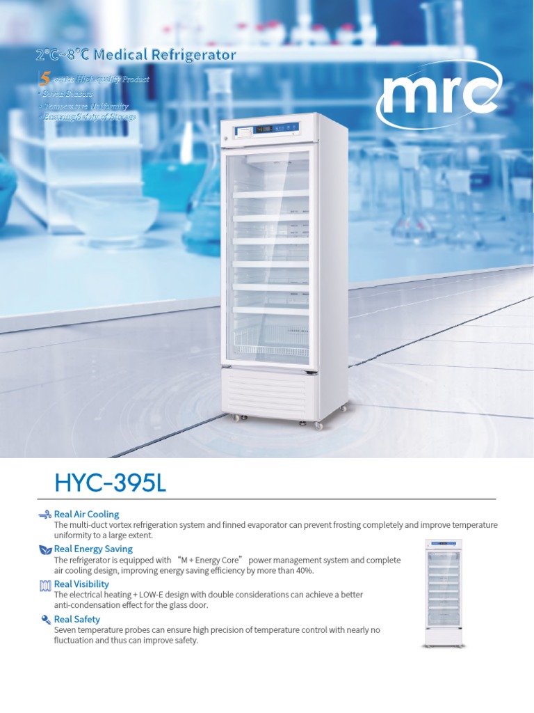 HYC-395L: 2 8 Medical Refrigerator | PDF | Refrigerator | Security Alarm