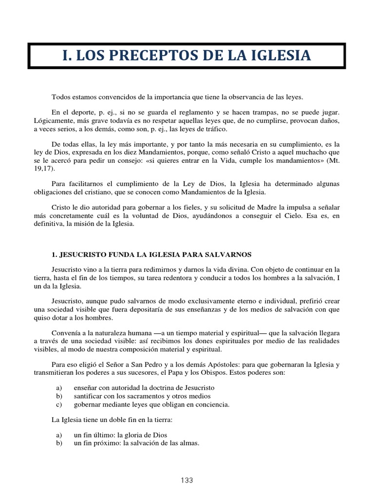 Los Preceptos de La Iglesia | PDF | eucaristía | Misa (liturgia)
