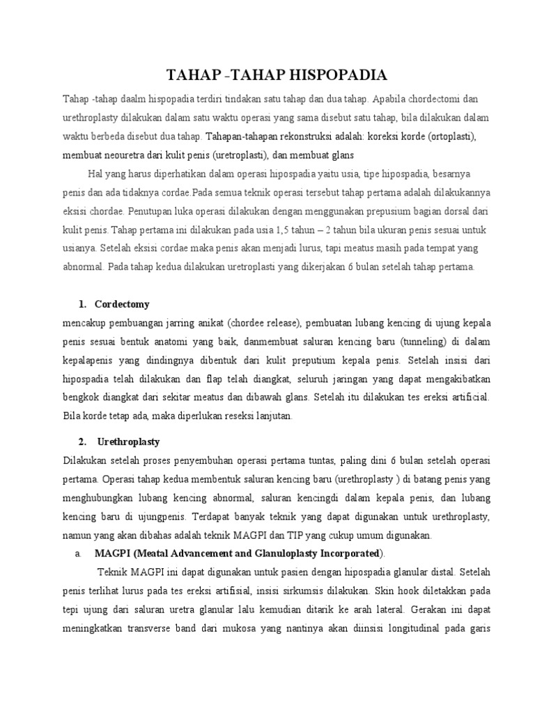 Tahap Hipospadia | PDF