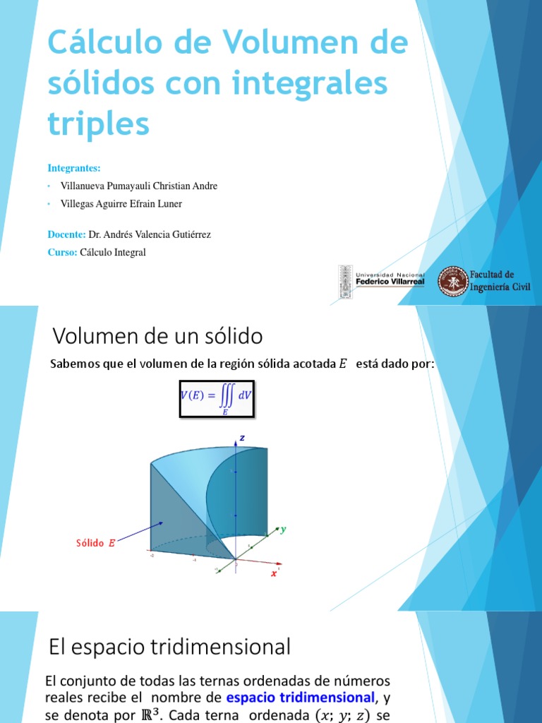 Cálculo de Volumen de Solidos Con Integrales Triples | PDF | Geometria ...