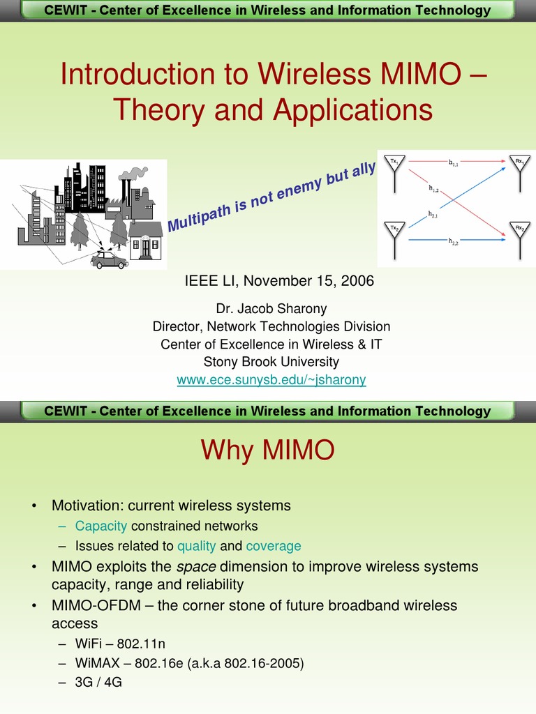 Introduction To Wireless MIMO - Theory and Applications | PDF | Mimo ...