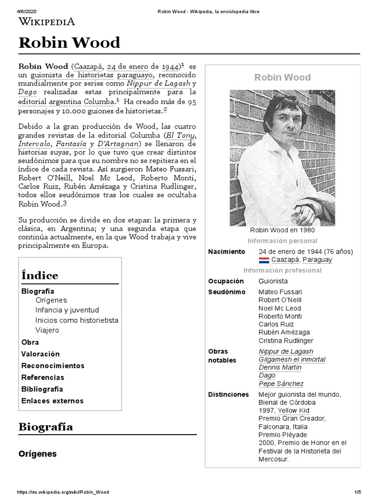 Robin Wood - Wikipedia, La Enciclopedia Libre | PDF | Cómics | Artes ...