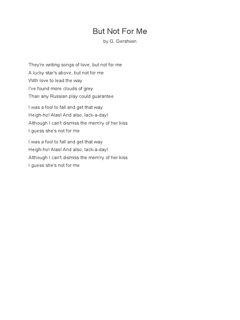 But Not For Me Lyrics | PDF