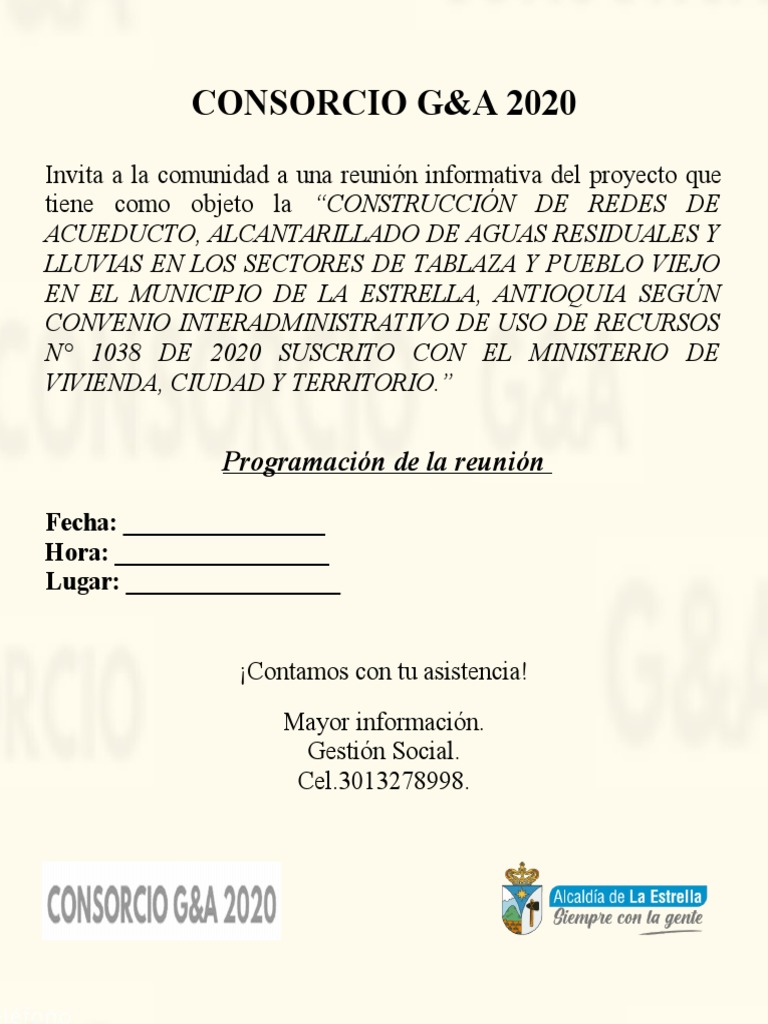 Boletin Invitación A Reunión Comunitaria | PDF