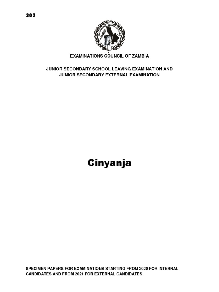 Chinyanja Grade 9 Final Booklet | PDF | Test (Assessment) | Communication