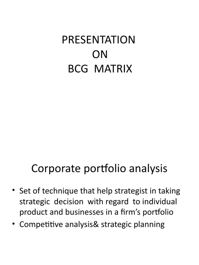 BCG Matrix: Corporate Portfolio Analysis | PDF | Finance & Money Management