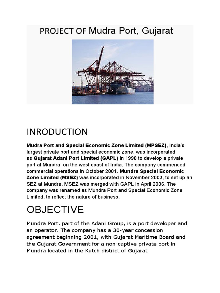 PROJECT OF Mudra Port | PDF | Rail Transport | Transport