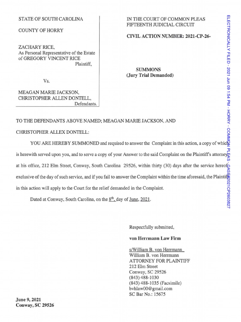 Son Files Lawsuit Against Former Horry Co. Deputy Coroner, Woman ...